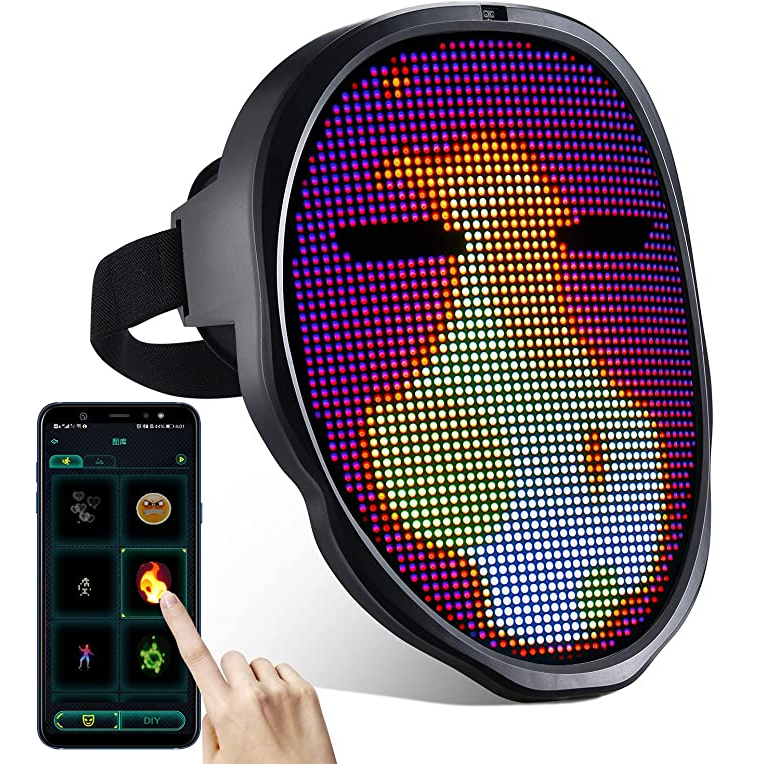 Led Mask APP Programmable & Rechargeable, Bluetooth Light Up Face Mask ...